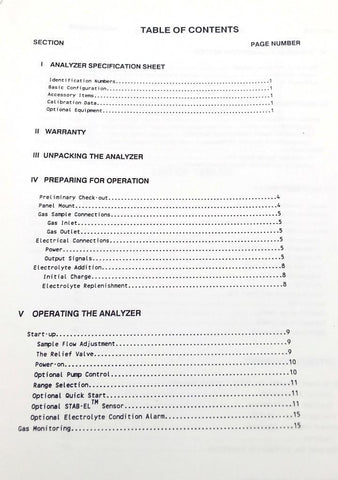 Delta F Type A Plus Oxygen Analyzer Instruction Manual