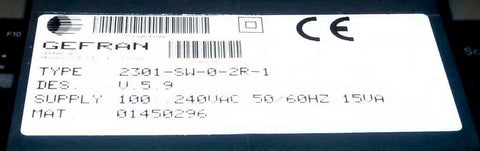 Gefran 2301-SW-0-2R-1 Temperature Controller 100-240 VAC 50/60 HZ 15 V