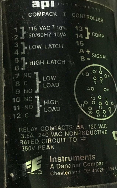 LFE API INSTRUMENTS COMPACK I CONTROLLER 0-30 DC AMPERES 115 VAC