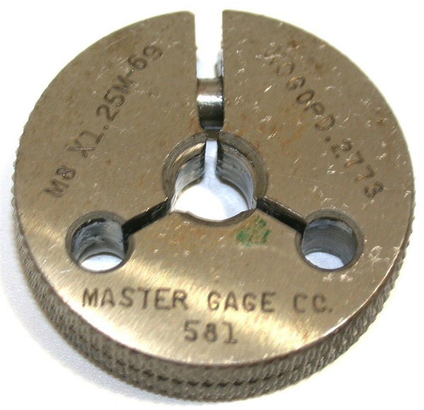 Master Gage M8 X 1.250M-6g Thread Ring No Go Gage