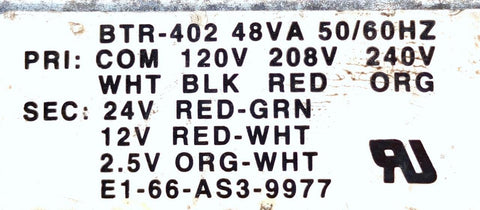 Banner Engineering BTR-402 Multi-Tap Control Transformer 48VA 50/60HZ