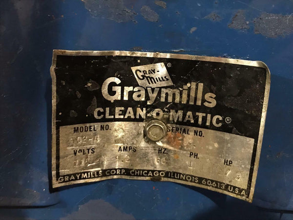 Gray Mills 902-A Parts Washer Clean-O-Matic 117 Gallon 115V Single Pha