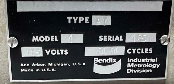 Bendix 1 Industrial Metrology Division Test Meter Type AT 115 Volts