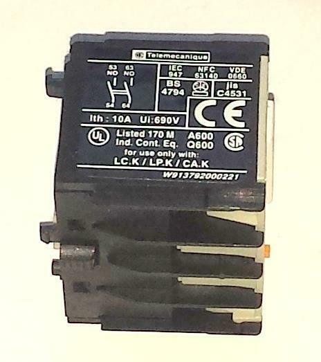 Telemecanique LA1KN20 Auxiliary Contact Block 2 N.O. Contacts 10 Amp