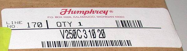 NEW HUMPHREY PNEUMATIC POPPIT AIR SWITCH 1/4 NPT MODEL V250C31020 ...