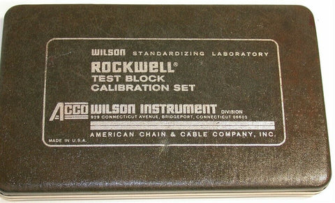 Wilson Rockwell Hardness Test Block Set with Case C 26.4, C 45.2 and C ...