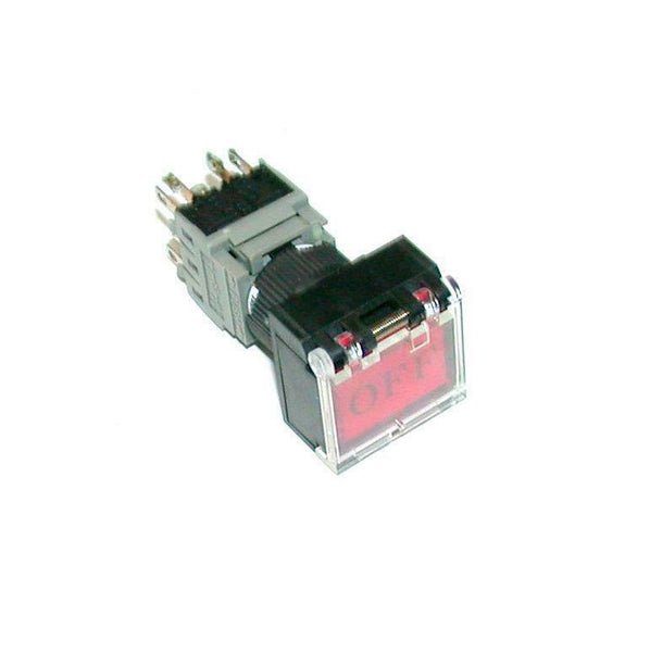 Fuji Electric AH164-TL Red Momentary Off Pushbutton 5 Amp 125/240 VAC