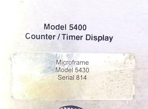 Microframe 5400 Counter/Timer Display 24 VAC