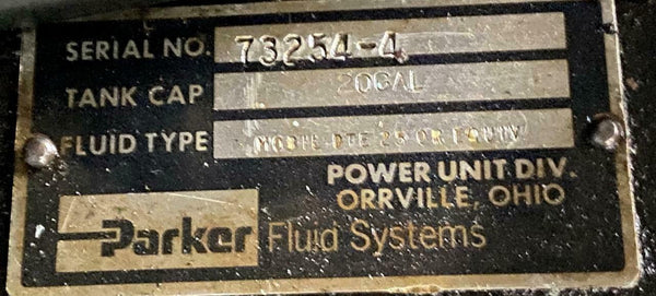 Parker Hydraulic Power Unit 20 Gallon 230/460V 3 Phase | Surplus Select