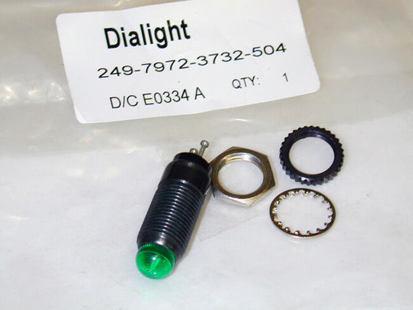 NEW DIALIGHT PANEL MOUNT INDICATOR 249-7972-3732-504 GREEN LED 28VDC