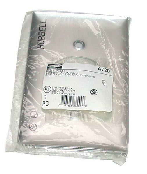 NEW HUBBELL A720 SMOOTH ALUMINUM WALL PLATE 1.60 DIAMETER OPENING
