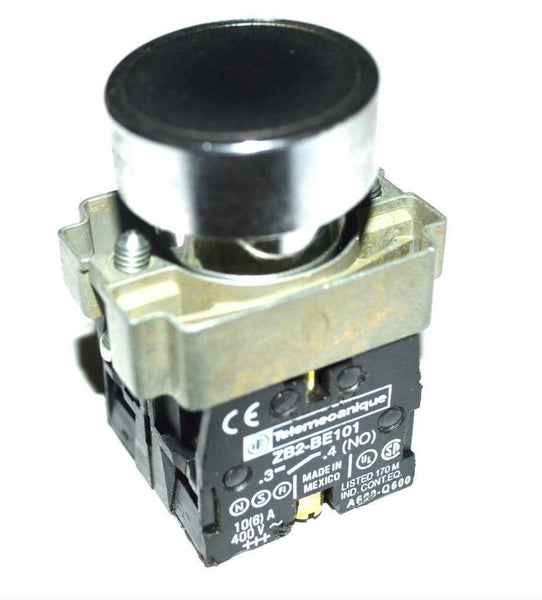 TELEMECANIQUE ZB2-BE101 BLACK FLUSH MOMENTARY PUSH BUTTON 10 AMP 400 V ...
