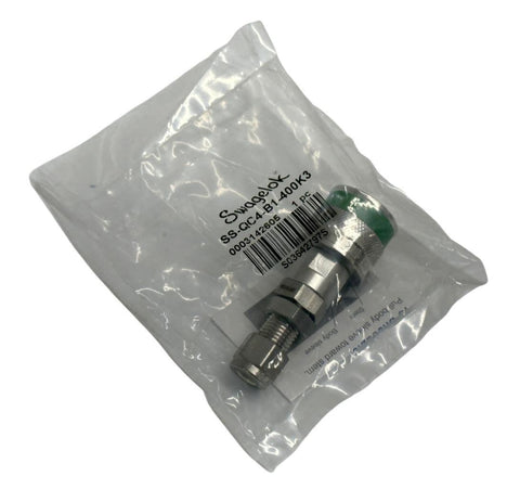 Swagelok SS-QC4-B1-400K3 Quick Connect Body 1/4" Bulkhead Tube Fitting