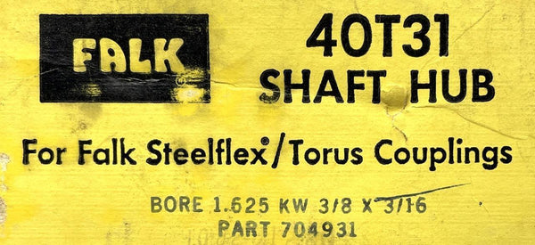 Falk 40T31 Steelflex Flexible Coupling Shaft Hub 1.625" Bore 3/8" x 3/