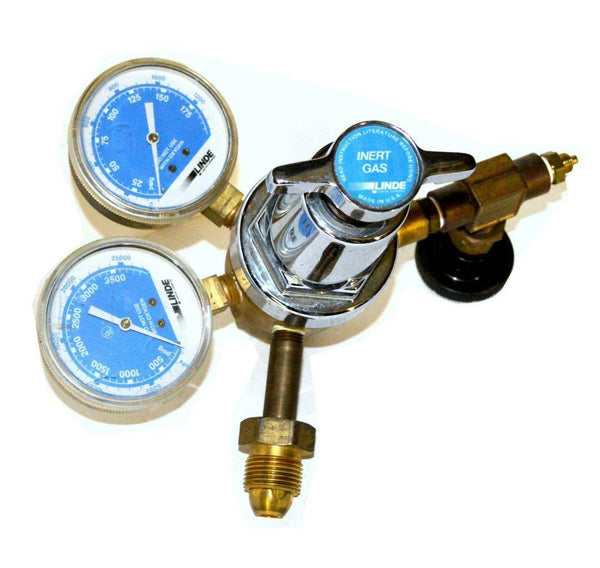 UNION CARBIDE CORP. LINDE R-77 DUAL GAUGE PRESSURE REGULATOR