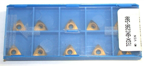 Lot of 10 New Valenite Carbide Tin Coat Inserts TEGX-BNI296-500