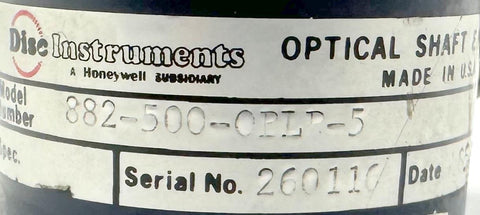 Disc Instruments 882-500-OPLP-5 Optical Shaft Encoder