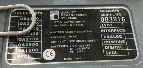 Quality Measurement Systems Genesis QA2500 Gage System Data Collector