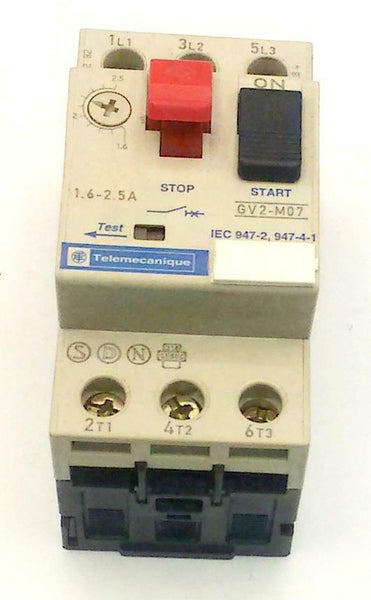 Telemecanique GV2-M07 Manual Motor Overload Relay 1.6-2.5 Amp