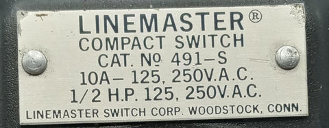 Linemaster 491-S Compact Foot Switch 10A 125/250VAC 1/2HP