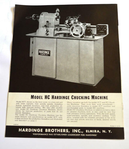 HARDINGE HC-HCT PRECISION CHUCKING MACHINES BROCHURE | Surplus Select