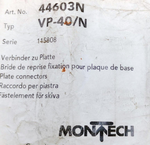 Montech VP-40/N Heavy Load Stainless Steel Plate Connector 44603N