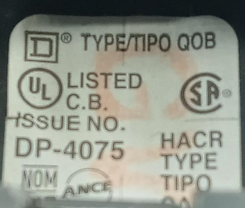 Square D QOB240 2 Pole Circuit Breaker 40A 120/240VAC Bolt-On Mount ...