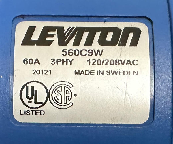 Leviton 560C9W Industrial Grade Pin and Sleeve Connector 60A 120/208V