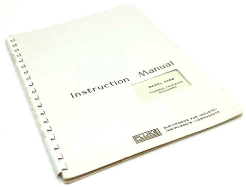 Fluke Model 540B Thermal Transfer Standard Instruction Manual