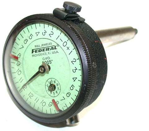 Federal Dial .0005" Indicator Extended 3" Perpendicular Stem Model G4O