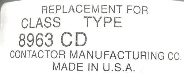 Contactor Manufacturing Class 8963 Type CD 3-Position Master Switch