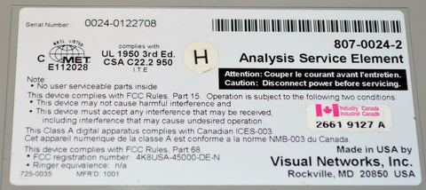 VISUAL NETWORKS 807-0024-2 VISUAL UPTIME WAN SERVICE LEVEL MANAGEMENT