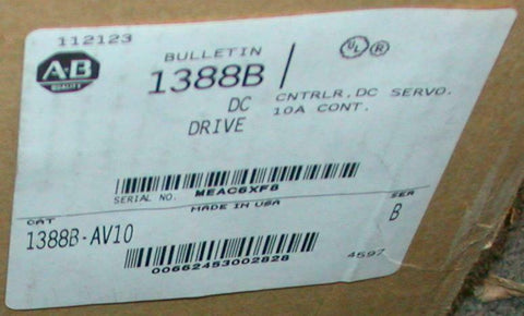 New Allen Bradley 1388B-AV 10 DC Servo Drive Controller Ser. B ...