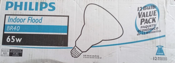 Philips BR40 Indoor Flood Light 65W Medium Base 620 Lumens - Box of (1