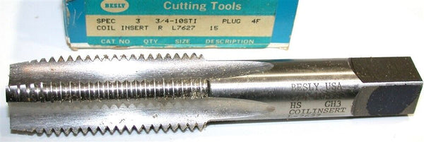 Besly 3/4-10 GH3 STI 4-Flute High Speed Steel Plug Taps New