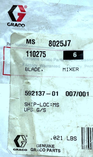 Pack of (5) Graco 110275 Spraying System Blade Mixer | Surplus Select