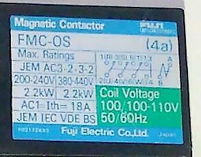 Fuji Electric FMC-0S Magnetic Contactor 100-110 VAC Coil 50/60 Hz 18 A
