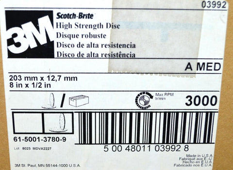 3M Scotch-Brite 61-5001-3780-9 High Strength Disc 8" X 1/2"