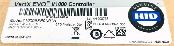 HID VertX EVO V1000 Networked Access Controller 12-24VDC