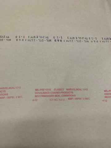 25" X 25" MIL-PRF-131K Bags Class 2 Marvelseal - Box of 200