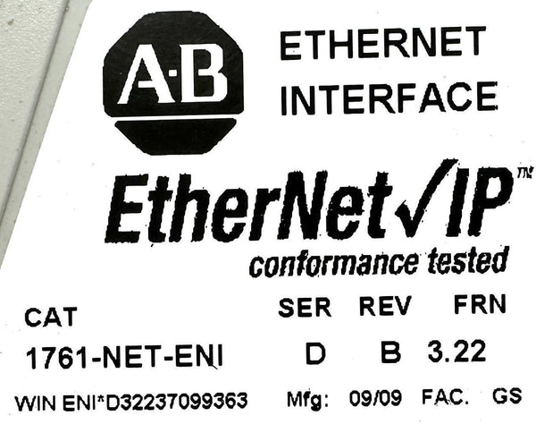 Allen-Bradley 1761-NET-ENI Ethernet Interface 24VDC | Surplus Select