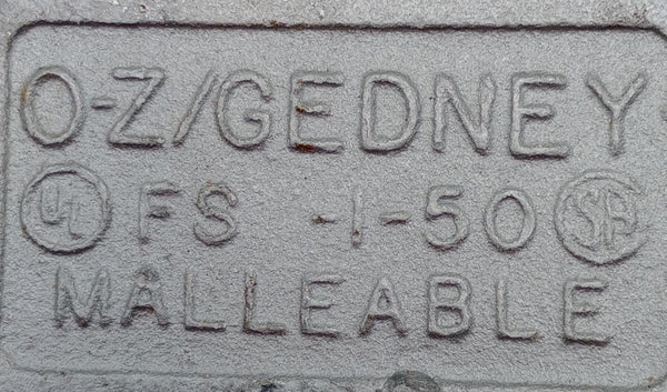 OZ / Gedney FS-1-50 Malleable Cast Iron Device Box RMC