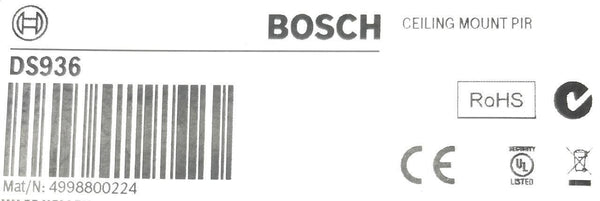 Bosch DS936 Low Profile Panoramic Passive Infrared Detector Ceiling Mo