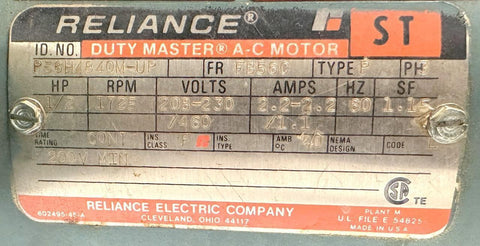 Reliance Electric P56H4840M-UP Motor 1/2 HP 1725 RPM 56H 208-230/460V