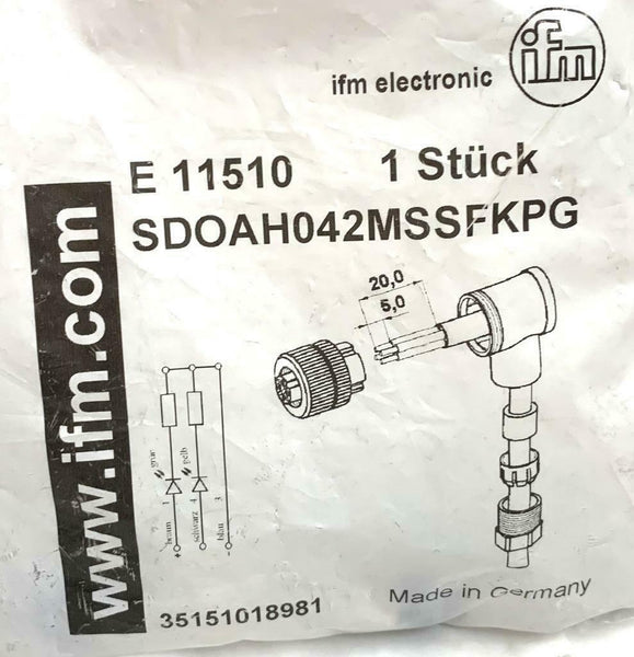 IFM E-11510 35151018981 Angle Socket Connector