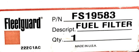 Fleetguard FS19583 Fuel Filter Water Separator (3 Available) – Surplus ...