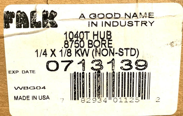 Falk 1040T Hub Steelflex Grid Coupling 0.8750" Bore 1/4 X 1/8 KW