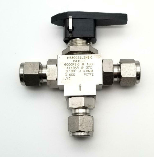 Ham-Let H6800SSL3/8IC-ISLTS-T Ball Valve Stainless Steel 3/8" 6000 PSI
