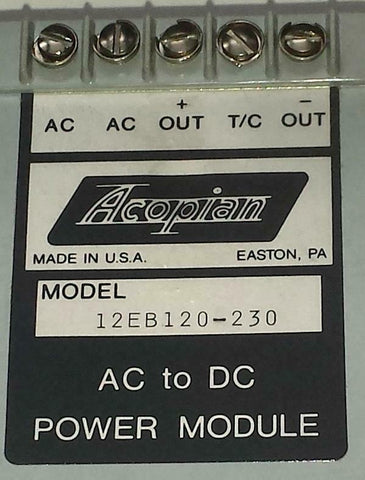 Acopian AC to DC Power Supply Module Made in USA