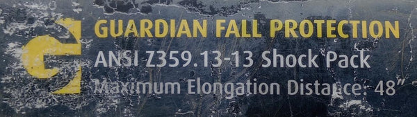 Guardian Fall Protection ANSI Z359.13-13 Shock Pack Max Elongated Dist